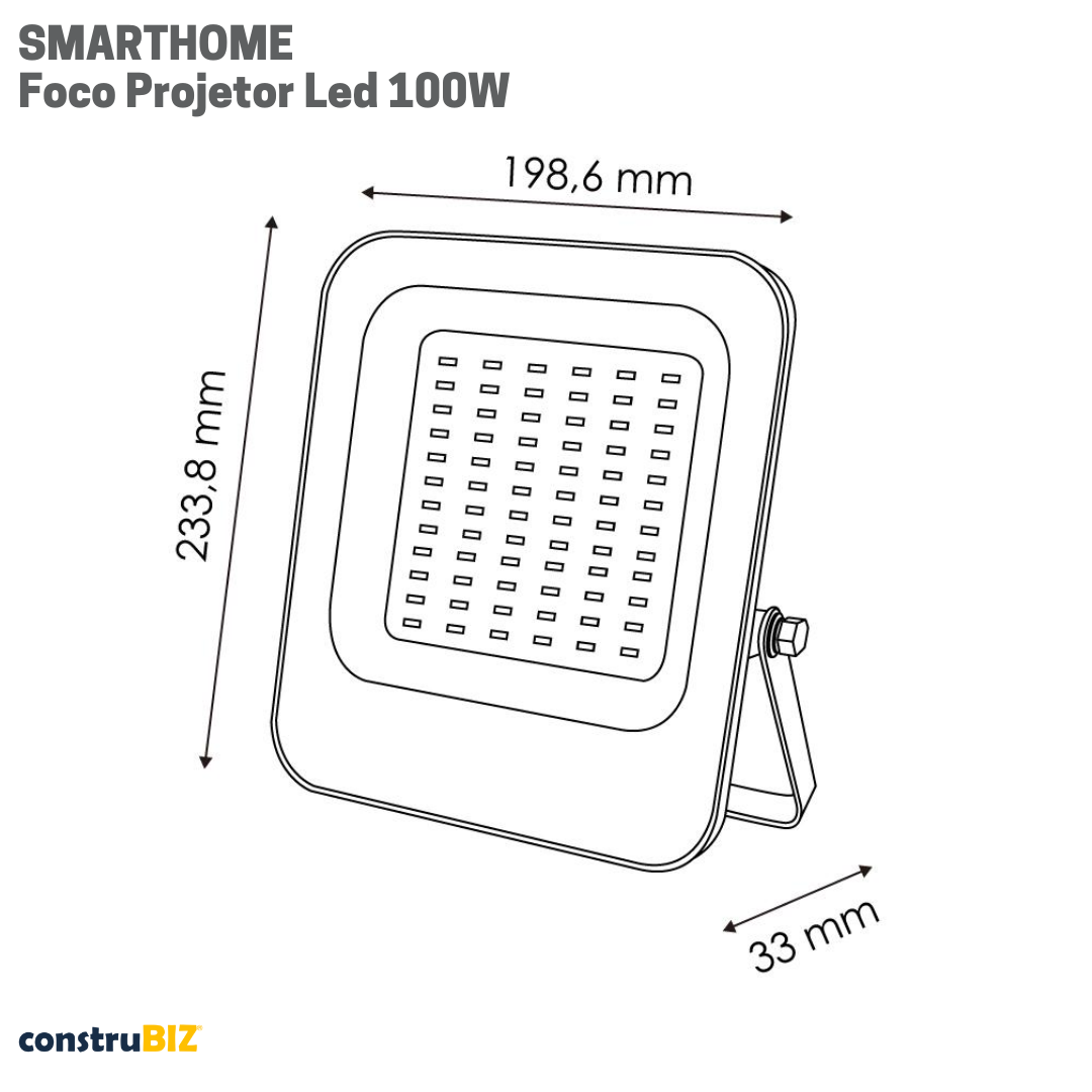 ILUMINAÇÃO | Projetor Led Napoli 100W: Iluminação Brilhante e Eficiente ...